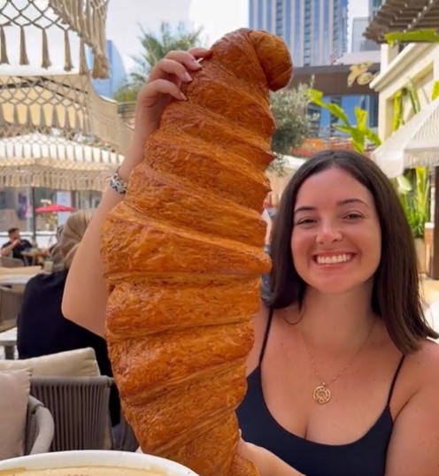 TikToker Reviews 3-Foot-Long Croissant and a Giant Cup of Cappuccino ...